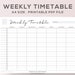 Home Office Organization - Weekly Schedule - Printable Weekly Timetable ...