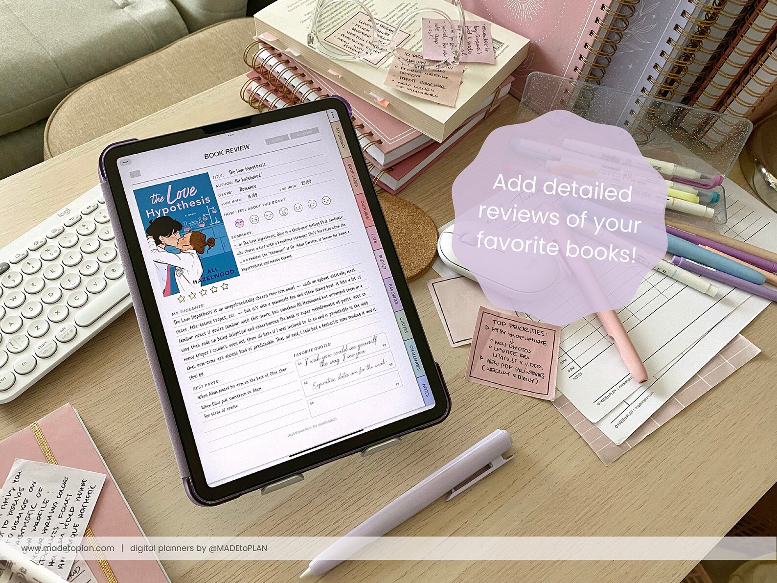 Digital Reading Journal Digital Reading Planner Reading - Etsy