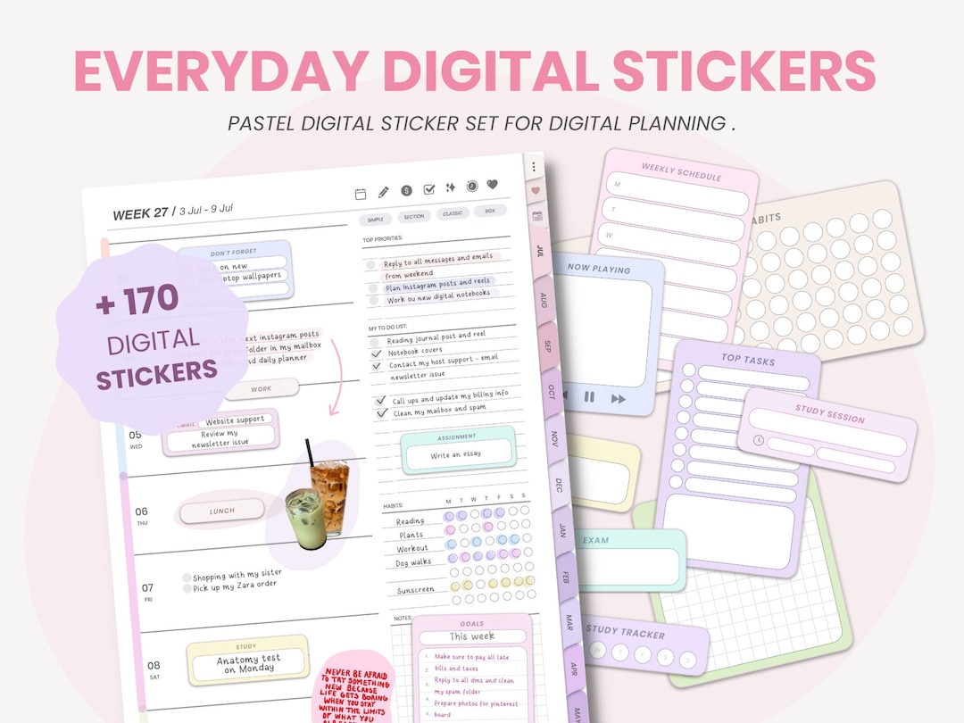 Functional and Productivity Widget Stickers | Everyday Life Digital ...