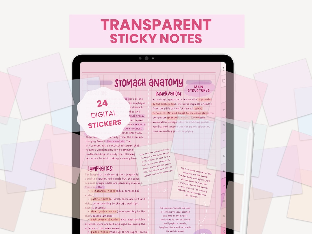 Transparent Digital Stickers | Digital Sticky Notes | Translucent ...
