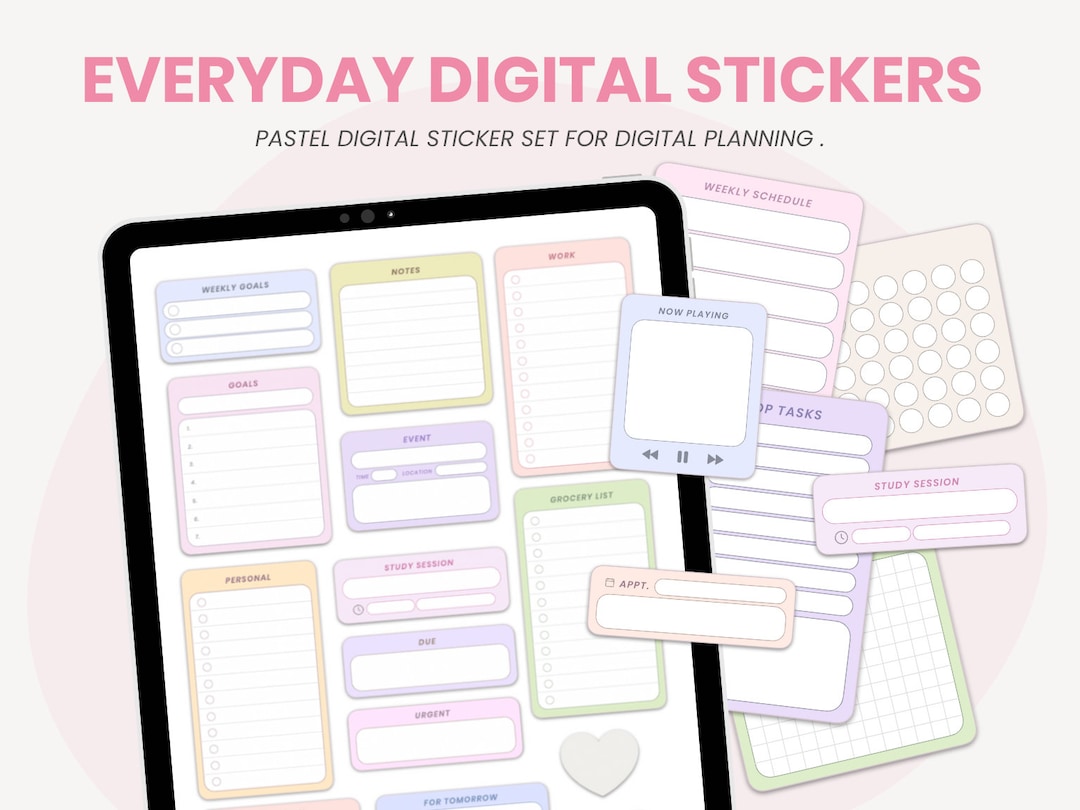 Digital Student Stickers | Functional PNG Digital Stickers | Stickers ...