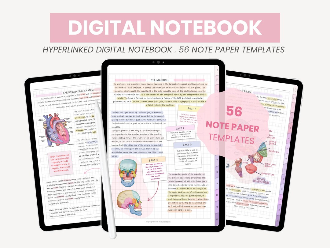 Portrait Digital Notebook | Student Note Taking Digital Notepad ...