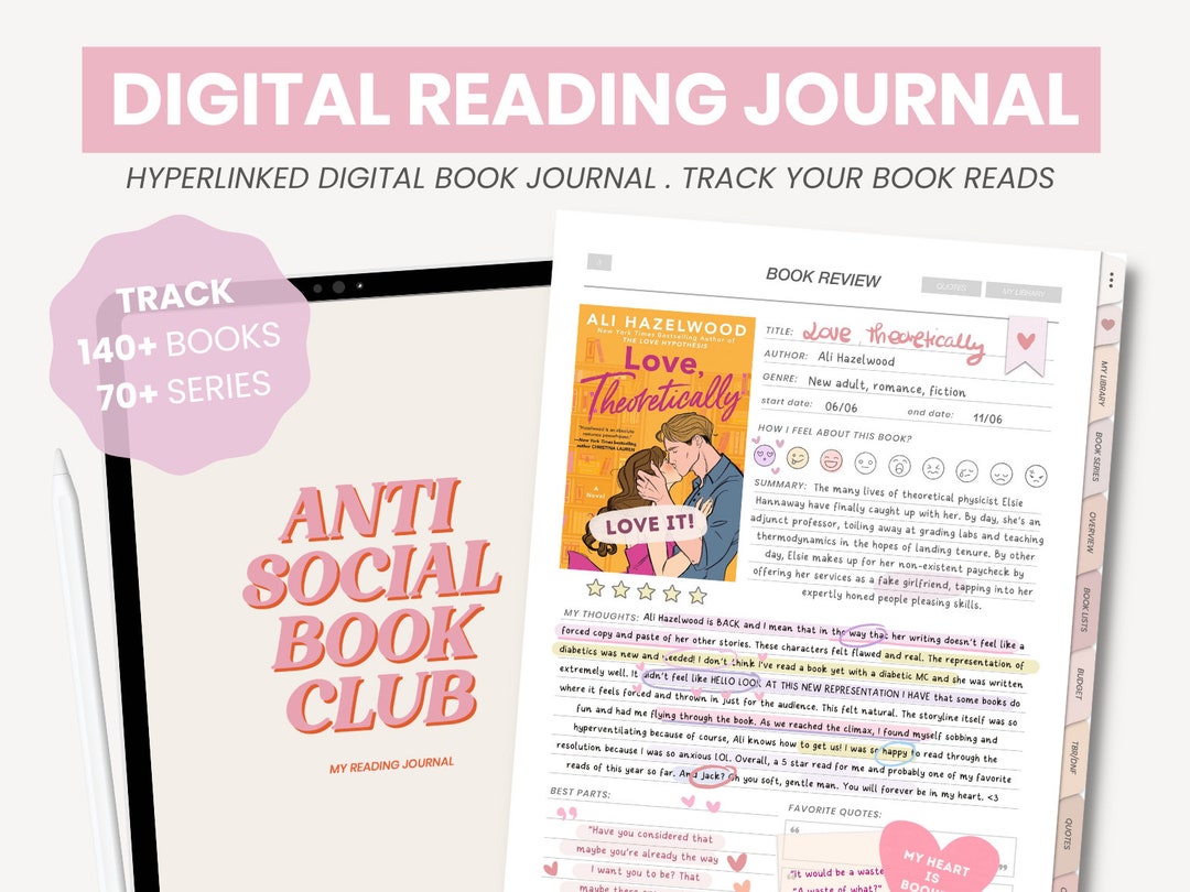 Digital Reading Journal | Digital Reading Planner | Reading Log ...