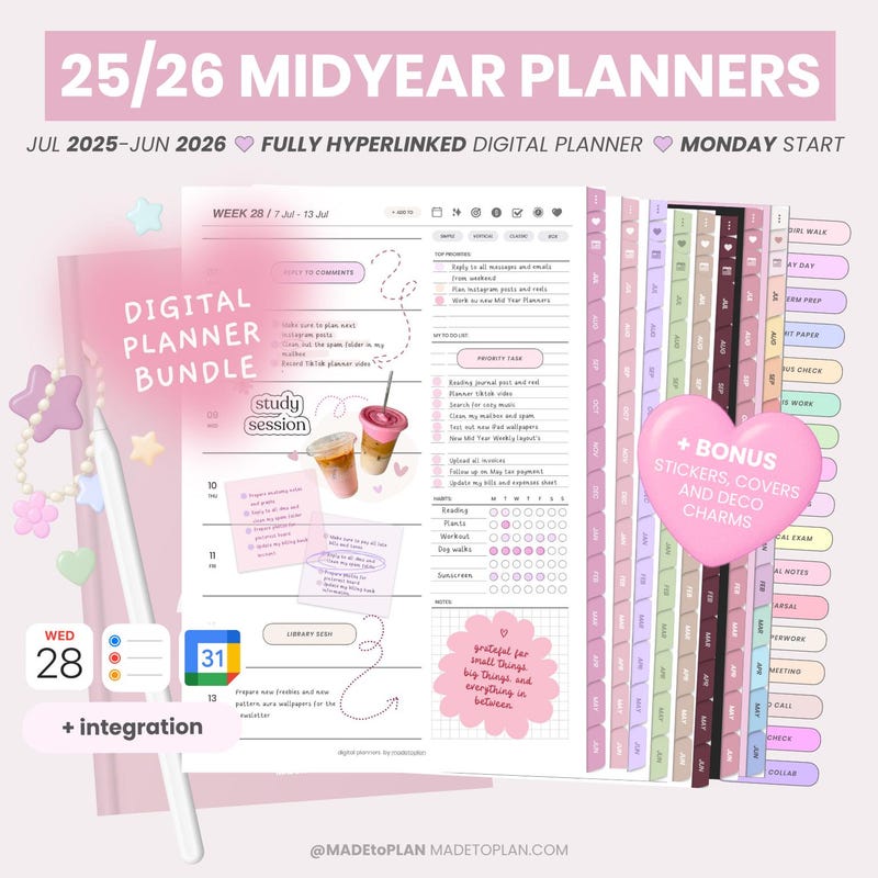 25 26 Planners - Etsy UK