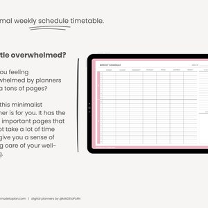 Digital Weekly Schedule Timetable | Hourly Weekly Organizer | School ...