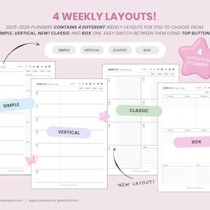 2025-2026 Portrait Mid Year Digital Planner | Hyperlinked Dated Monthly ...