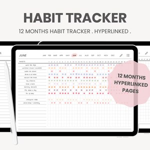 Digital Daily Habit Tracker | 12 Months Routine and Motivation Habit ...