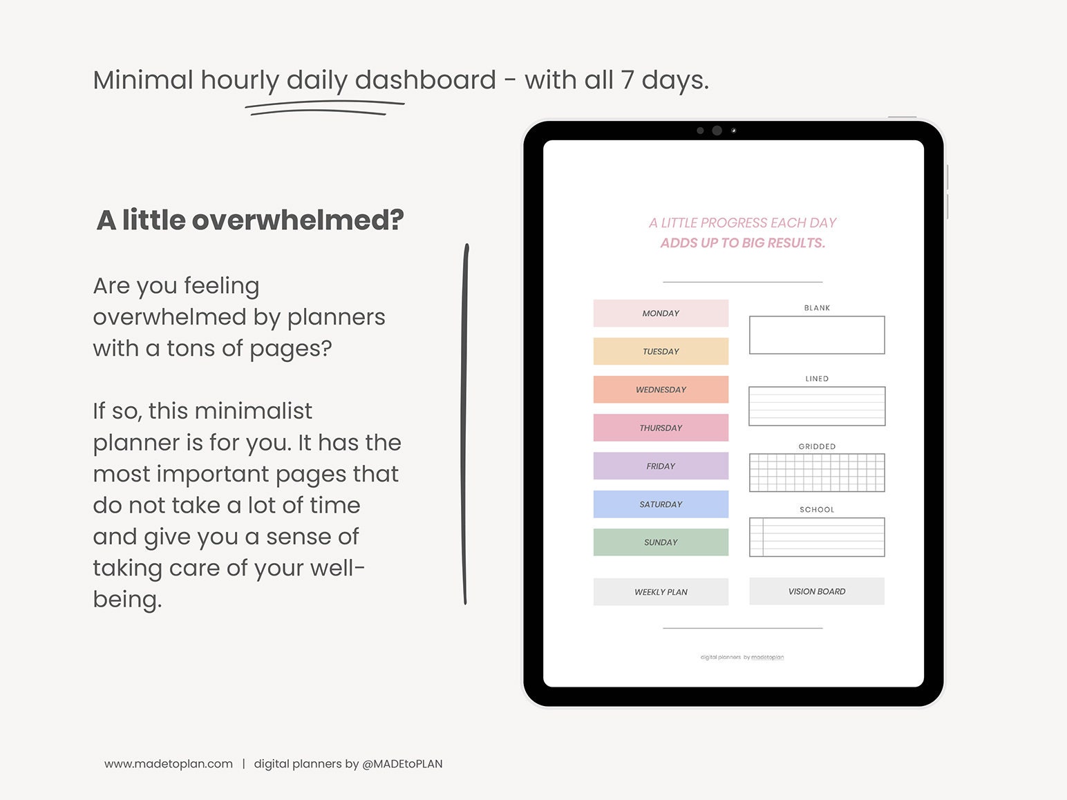 Weekly Dashboard Digital Daily Schedule Planner Weekly - Etsy