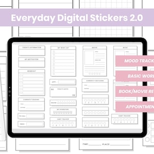 ESSENTIAL Widget Stickers mono for Digital Planning - Etsy