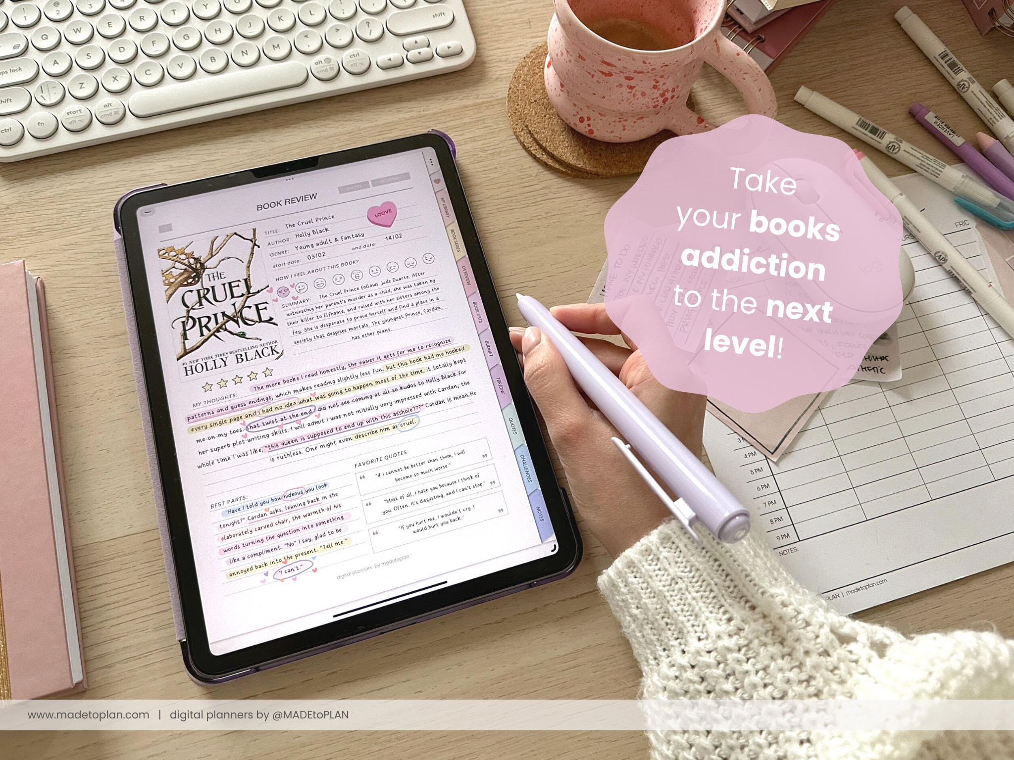 Digital Reading Journal | Digital Reading Planner | Reading Log ...