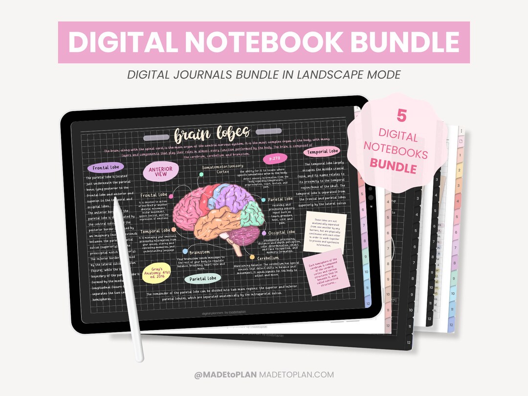 Digital Notebook Bundle | Landscape Digital Notebooks | Student ...