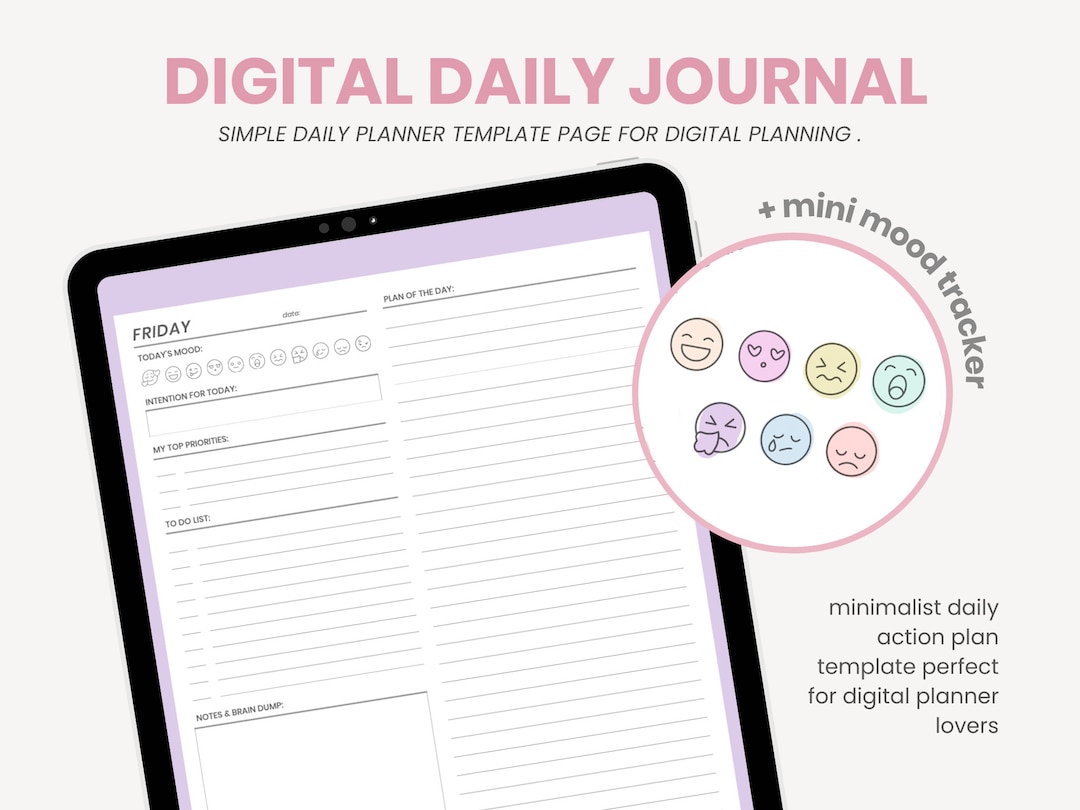 Minimalist Digital Journal | Undated Daily Planner | Minimalist Daily ...