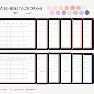 Digital Weekly Schedule Timetable | Hourly Weekly Organizer | School ...