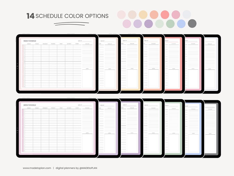 Digital Weekly Schedule Timetable Hourly Weekly Organizer - Etsy