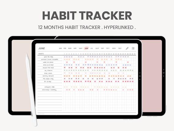 Digital Daily Habit Tracker Monthly Everyday Habit Tracker | Etsy