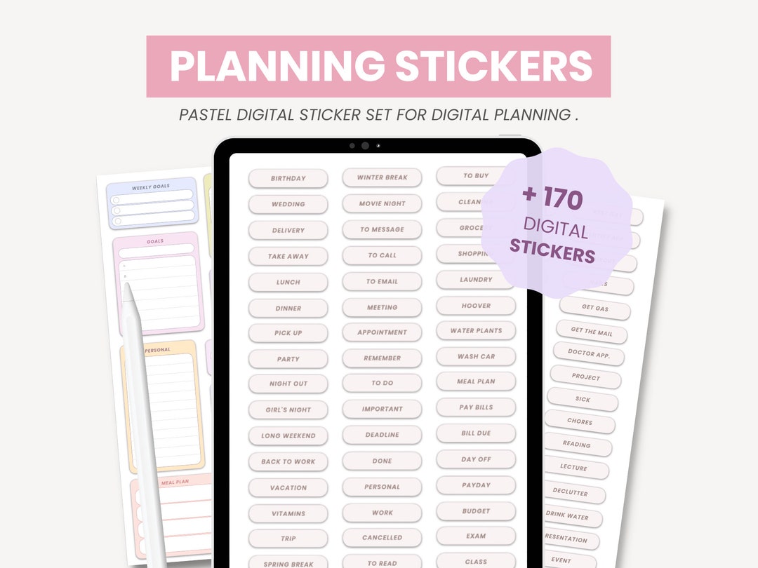 Digital Planner Stickers Bundle | Everyday Aesthetic Planning Stickers ...