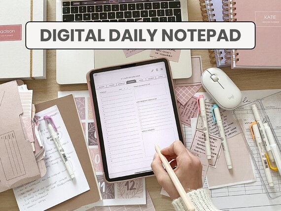 Digital Daily Planner Notepad to Do List Digital Planner - Etsy