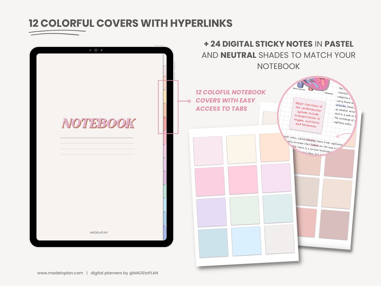 Digital Notebook | 12 Subject Digital Notebook for Students | Digital ...