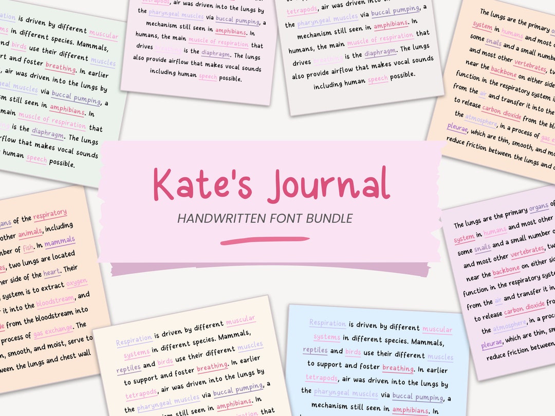 Kate's Journal Font | Neat Handwritten Font | Cute Handwriting ...