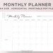 Printable Monthly Overview Month at A Glance Month on One - Etsy