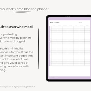 Digital Hourly Weekly Planner | Time Block Spread | Time Blocking ...
