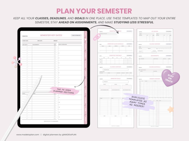 Student Digital Planner Bundle | Study, Assignment, Essay, Exam ...