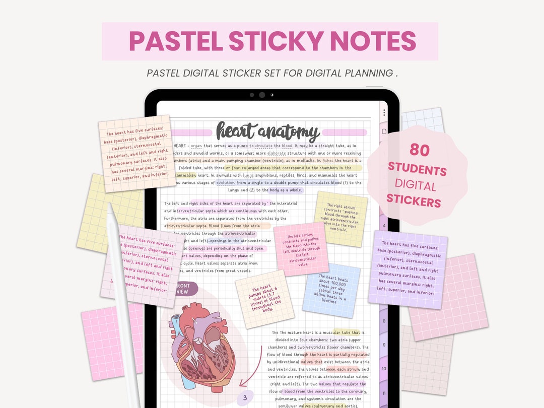 Student Digital Stickers | Pastel College Study Stickers | Digital ...