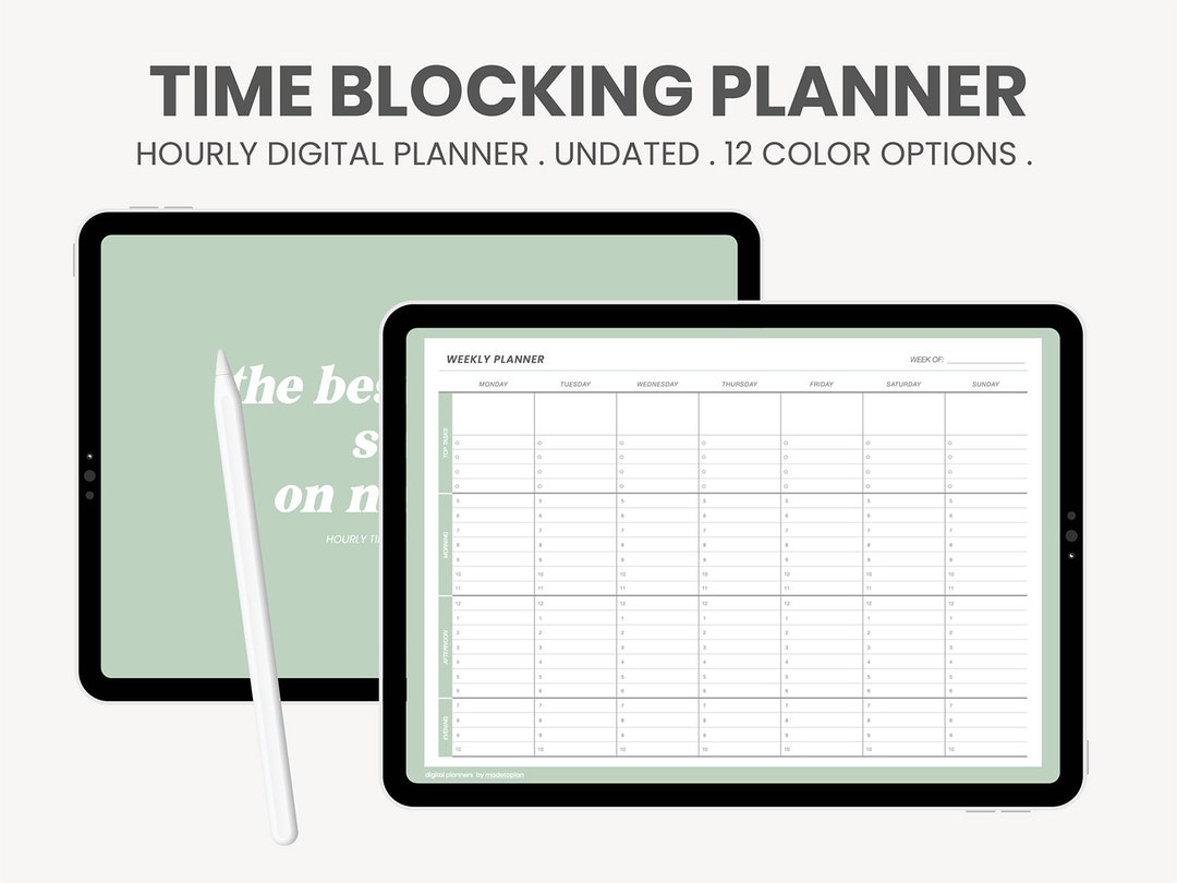 Time Blocking Hourly Weekly Planner | Productivity Planner | Weekly ...