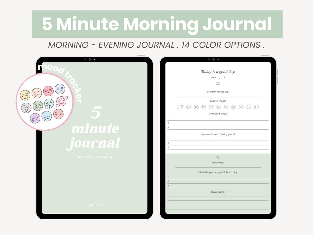 Morning and Evening Journal Digital Daily Journal Gratitude and ...