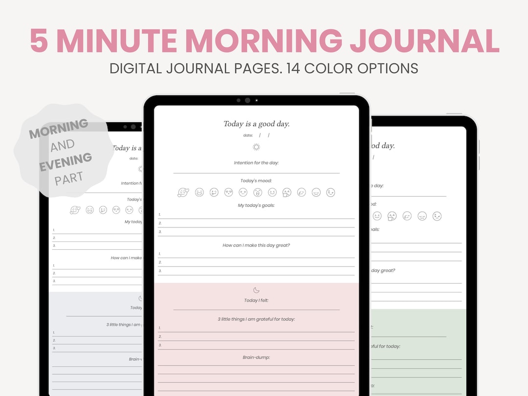 Morning and Evening Journal Digital Daily Journal Gratitude and ...