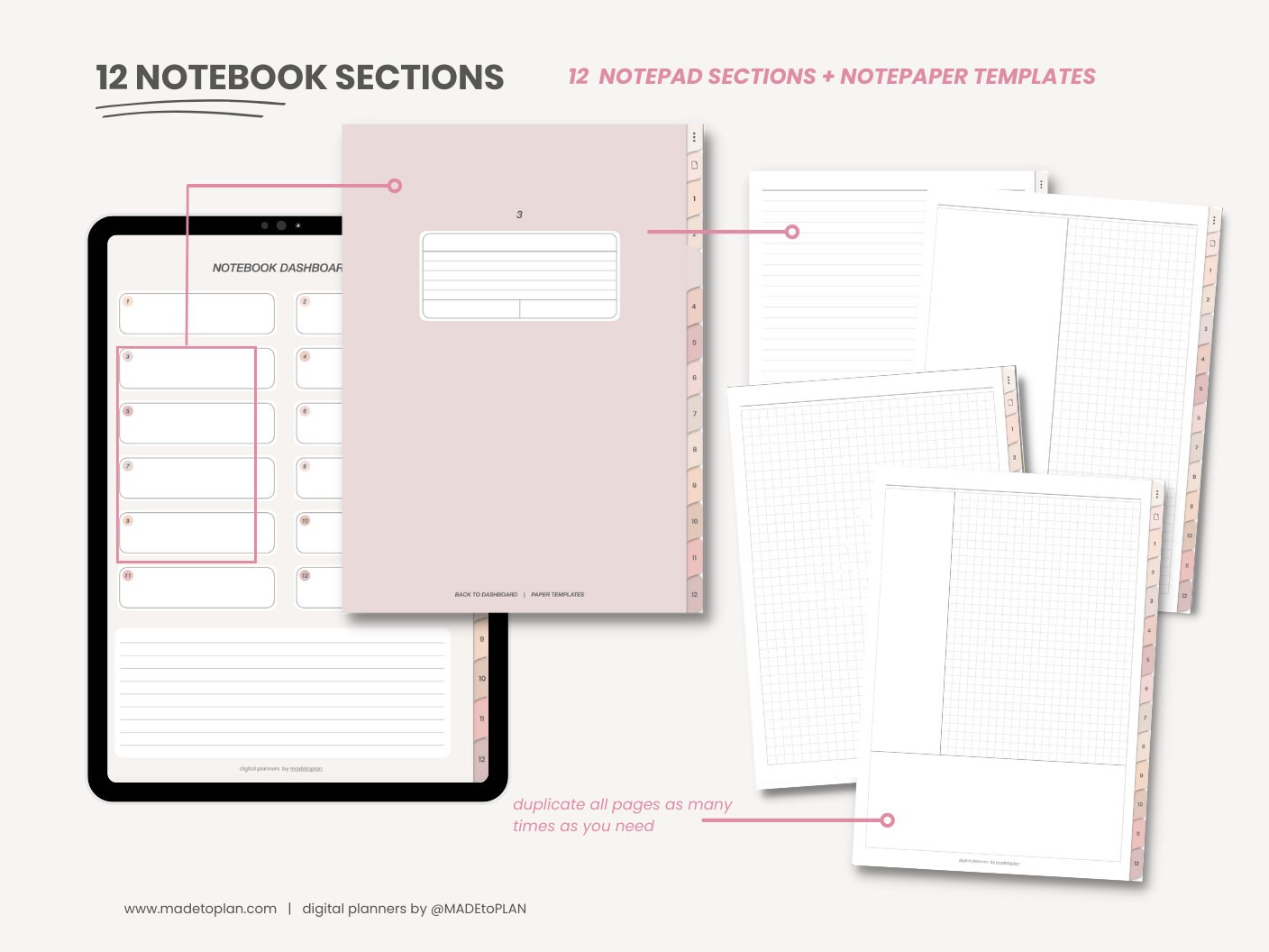 Portrait Digital Notebook | Student Note Taking Digital Notepad ...