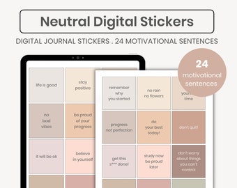 Digital Stickers Motivational Quotes Neutral, PNG, Goodnotes ...