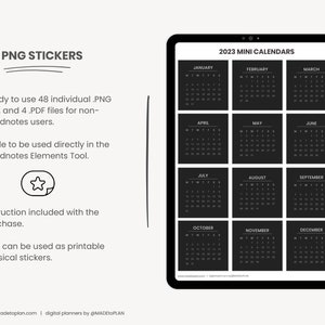 Digital Calendar Planner Stickers | 2022 2023 Monthly Calendars for ...
