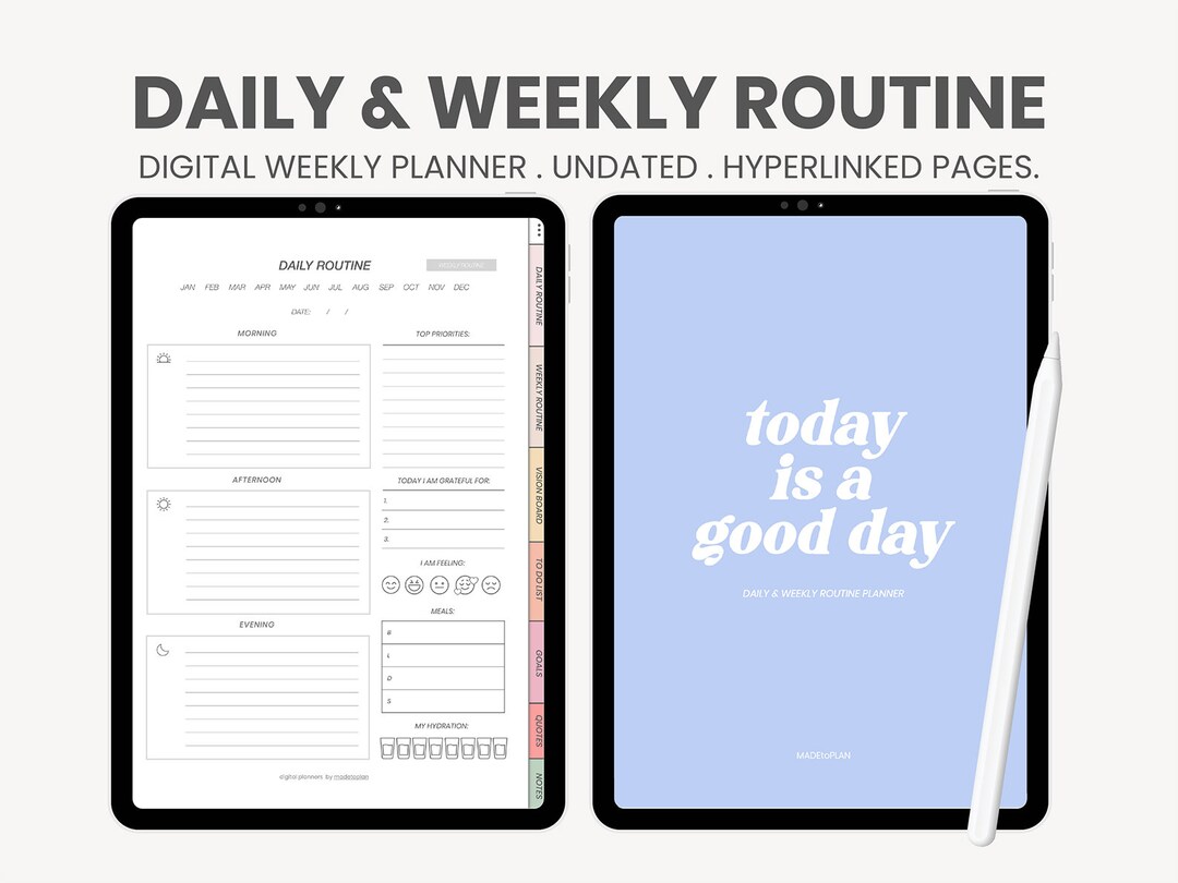 Daily Routine Planner | Weekly Routine Habit Tracker Checklist ...