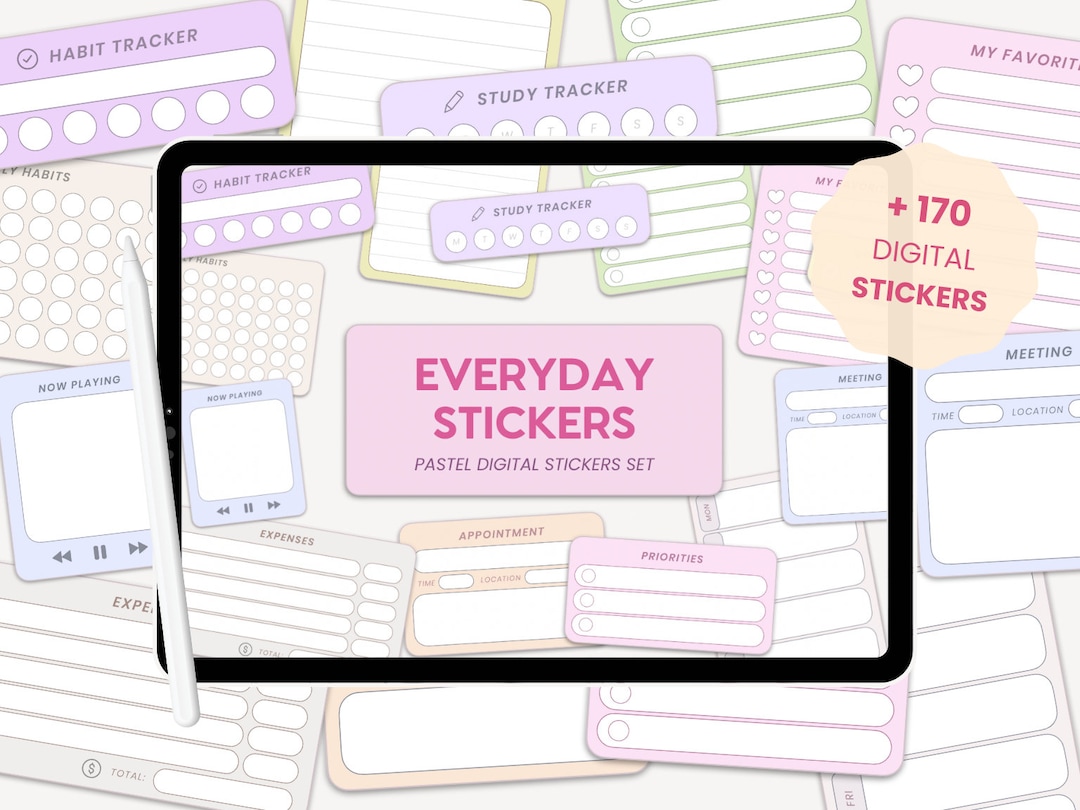 Digital Student Stickers | Functional PNG Digital Stickers | Stickers ...