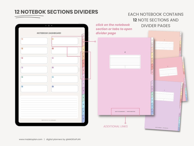 Digital Notebook | 12 Subject Digital Notebook for Students | Digital ...