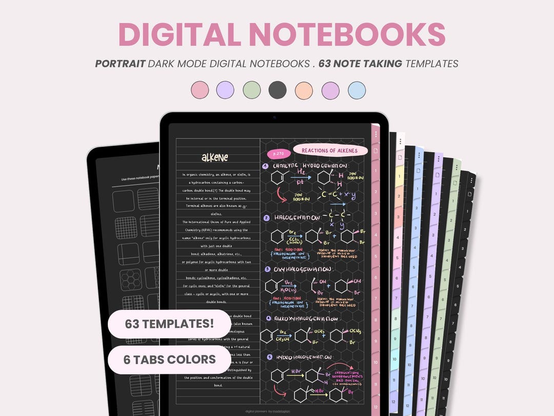 Digital Notebook Bundle | Portrait Notebooks | Student Digital Notes ...