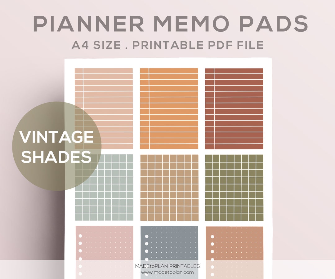 Printable Sticky Notes - Printable Memo Cards - Printable Grid Notes ...