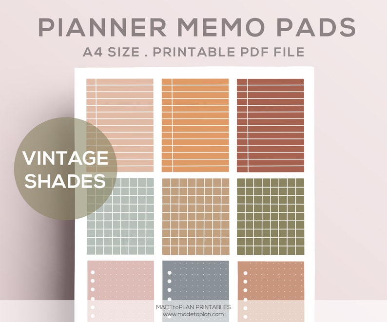 Printable Sticky Notes - Printable Memo Cards - Printable Grid Notes ...