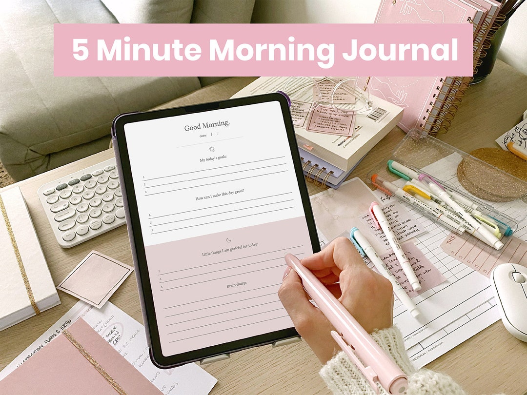 5 Minute Morning Journal Digital | Digital Gratitude Journal | Daily ...