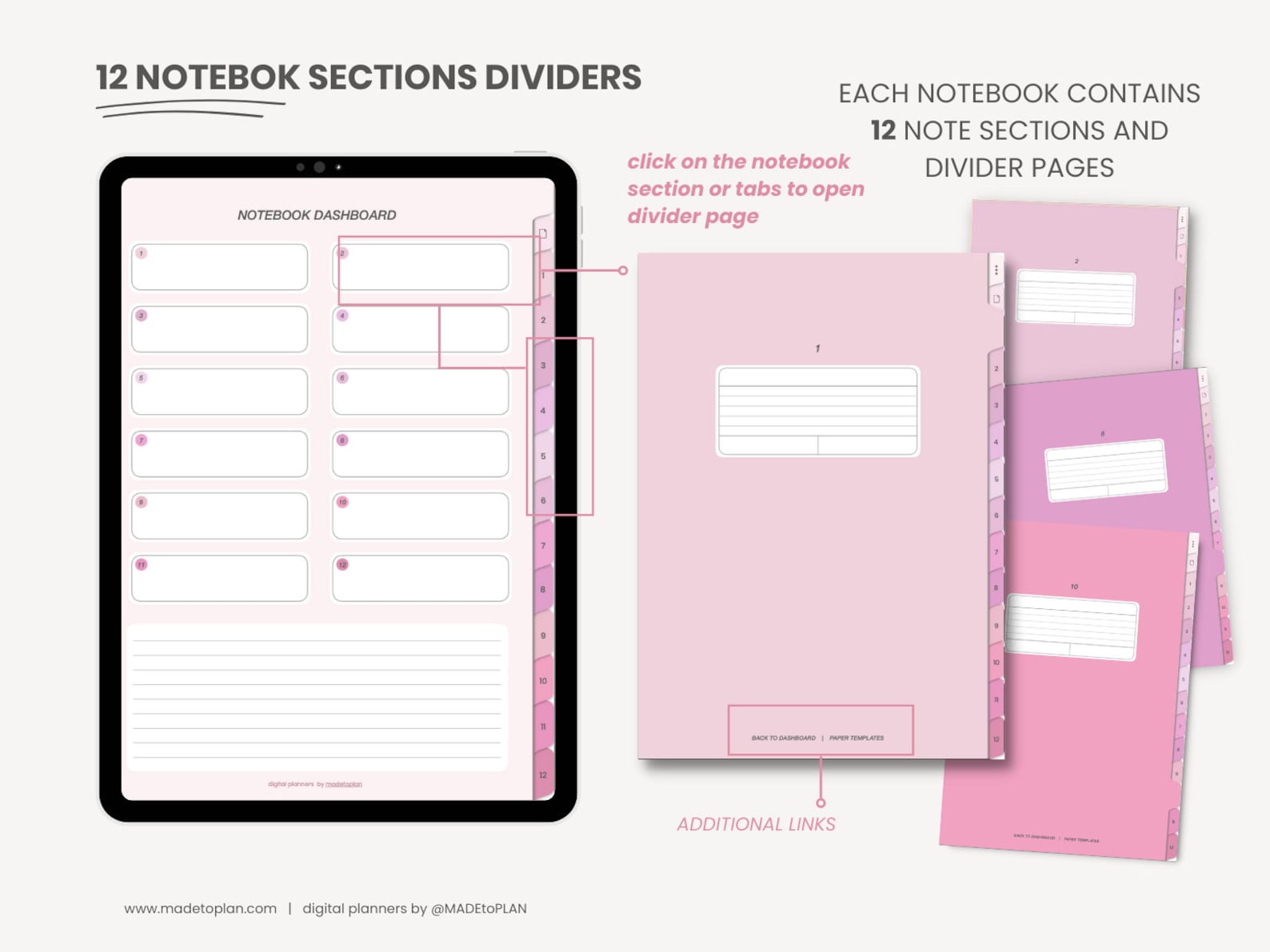 Portrait Digital Notebook | Pink Digital Note Paper Templates |student ...