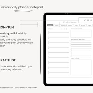 Digital Daily Planner Notepad to Do List Digital Planner Portrait ...
