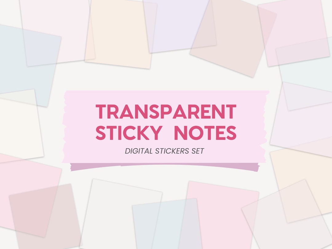 Transparent Digital Stickers | Digital Sticky Notes | Translucent ...