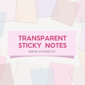 Transparent Digital Stickers | Digital Sticky Notes | Translucent ...