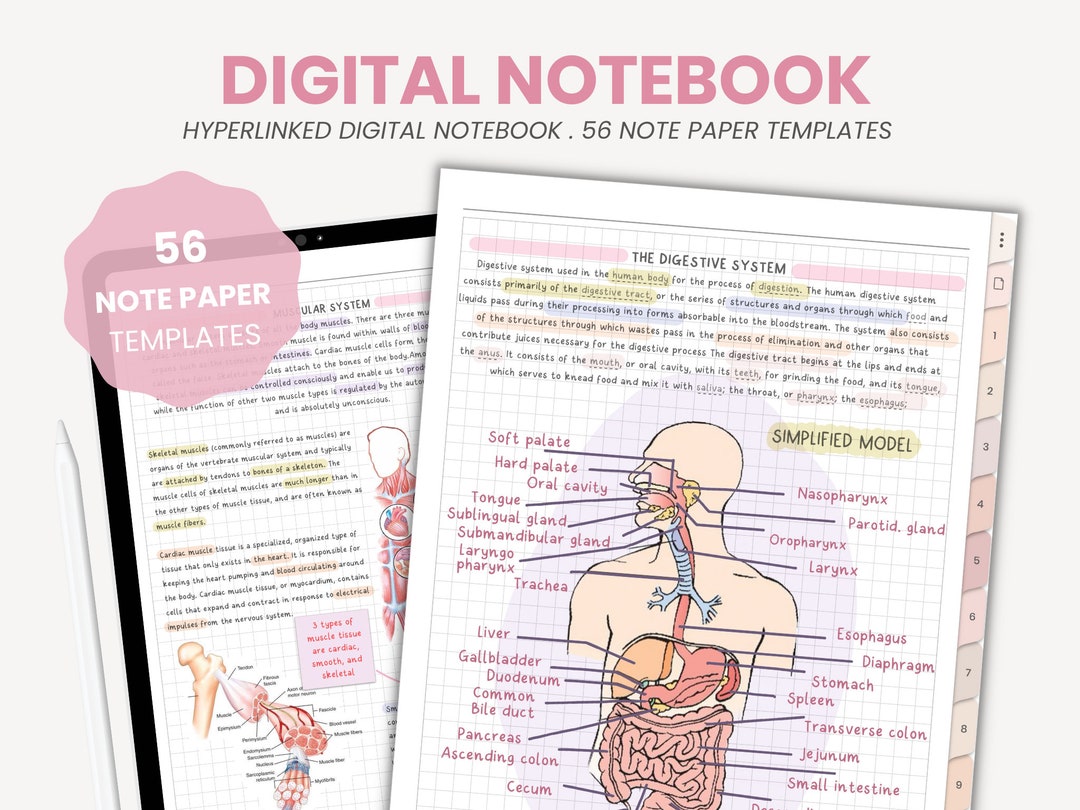 Portrait Digital Notebook Student Note Taking Digital Notepad Digital ...