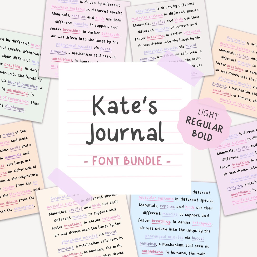 Kate's Journal Font | Neat Handwritten Font | Cute Handwriting ...