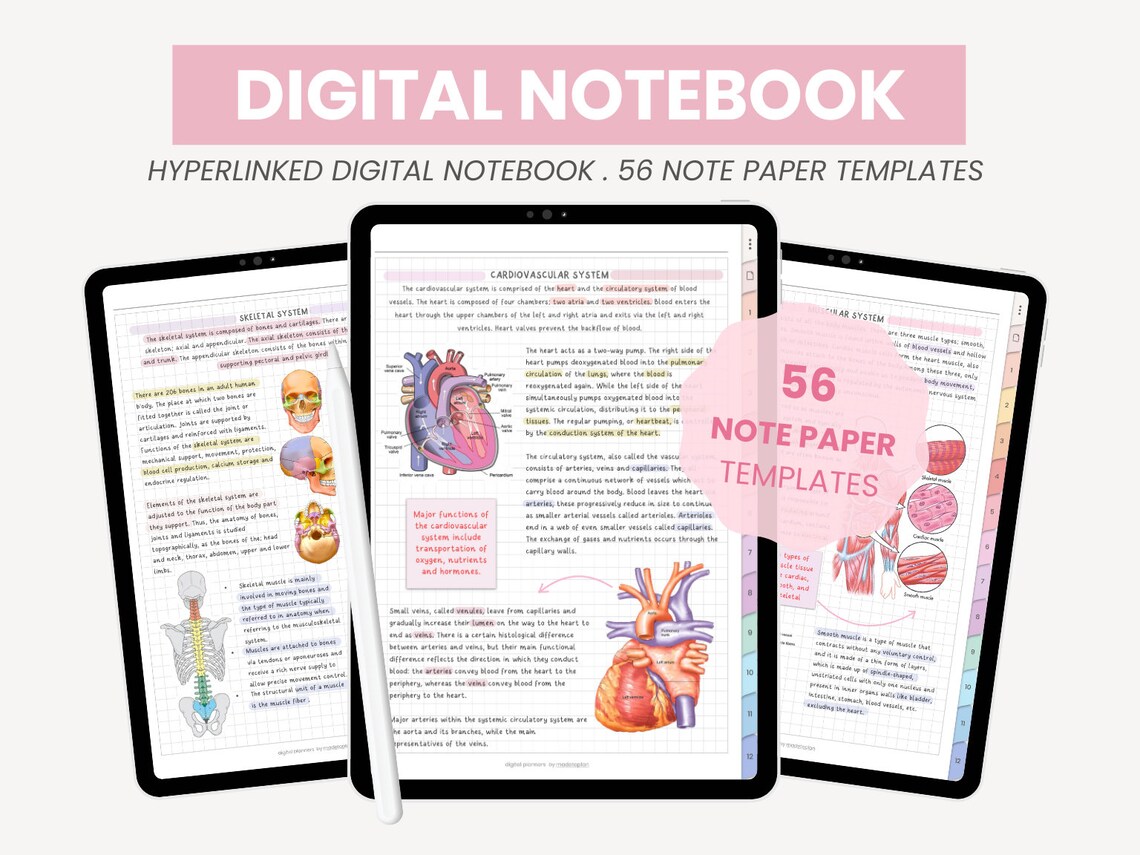 Digital Notebook | 12 Subject Digital Notebook for Students | Digital ...