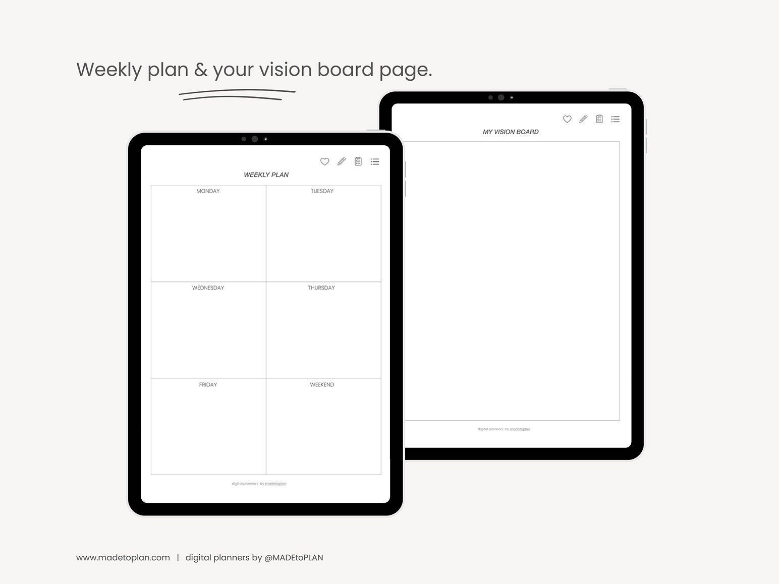 Weekly Dashboard Digital Daily Schedule Planner Weekly - Etsy