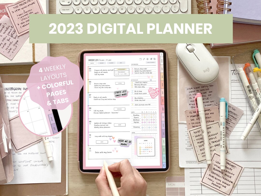2023 Digital Planner 2023 Portrait Planner 2023 Dated - Etsy