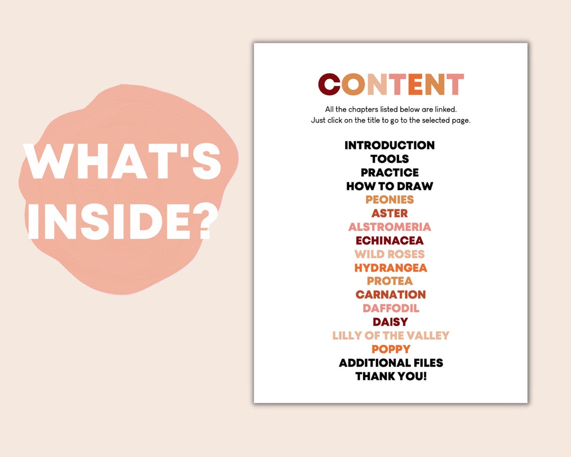 How to Draw Flowers Procreate Workbook Floral Digital | Etsy